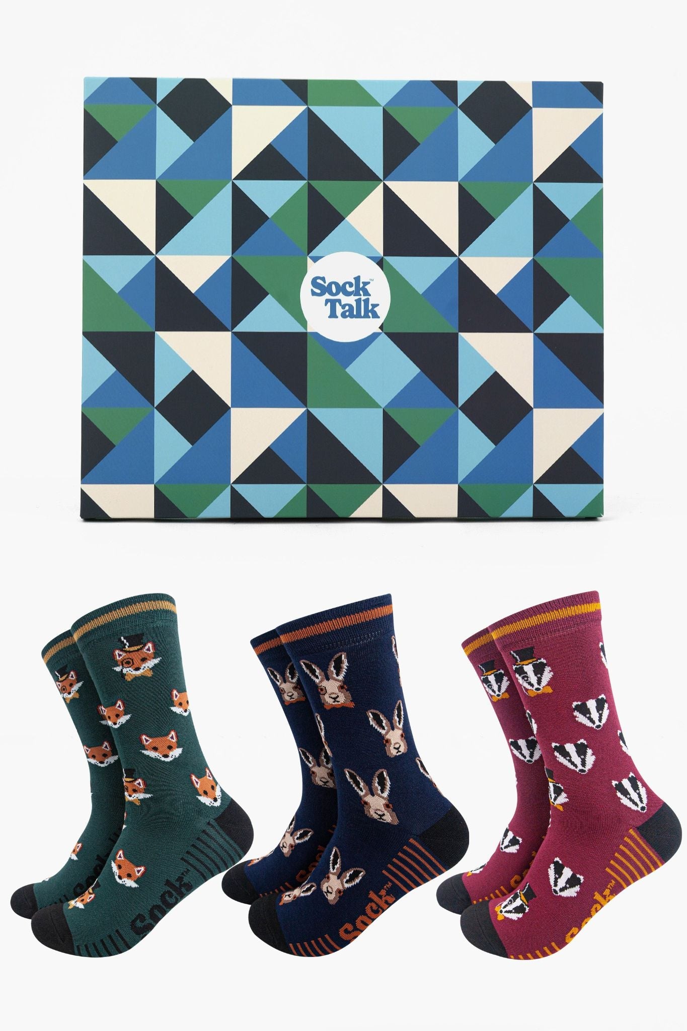 Men's Bamboo Crew Socks Trio Gift Set - Multi, Dapper Animals – MSH ...