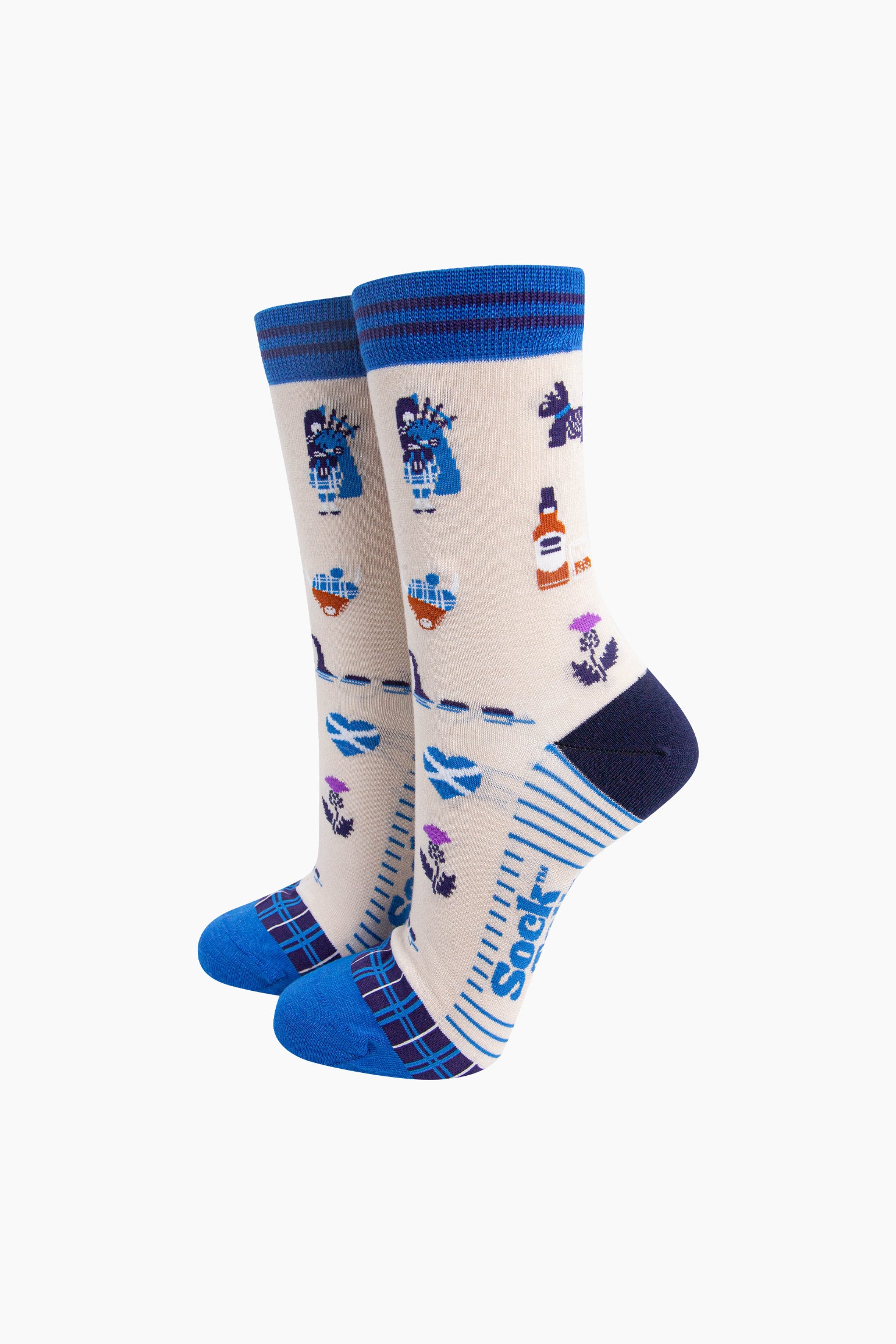 Scotland Landmarks Bamboo Crew Socks for Women - Cream – MSH Wholesale