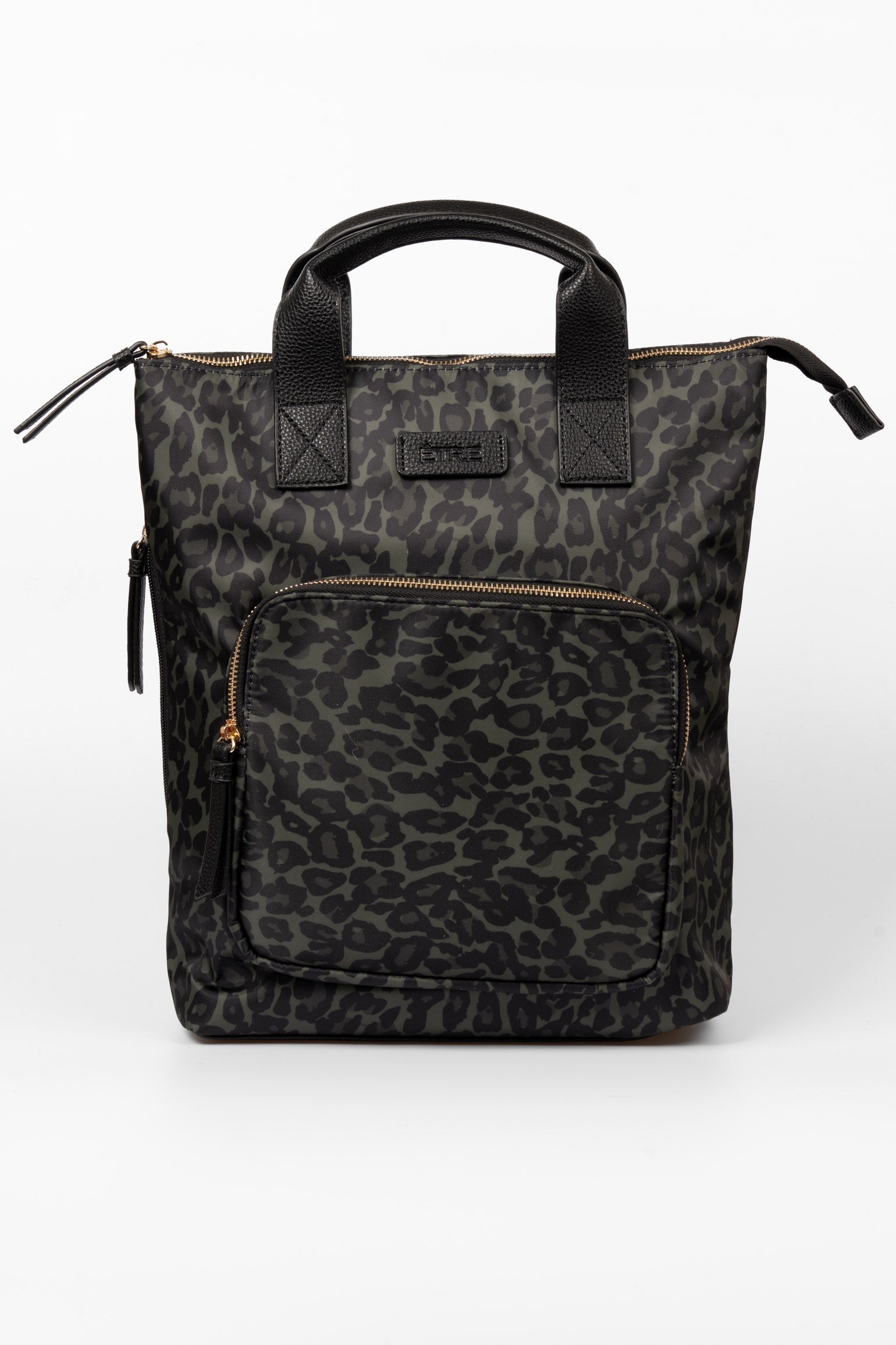 Etre Leopard Print Laptop Top Handle Backpack Khaki School Grab Bag UK ...