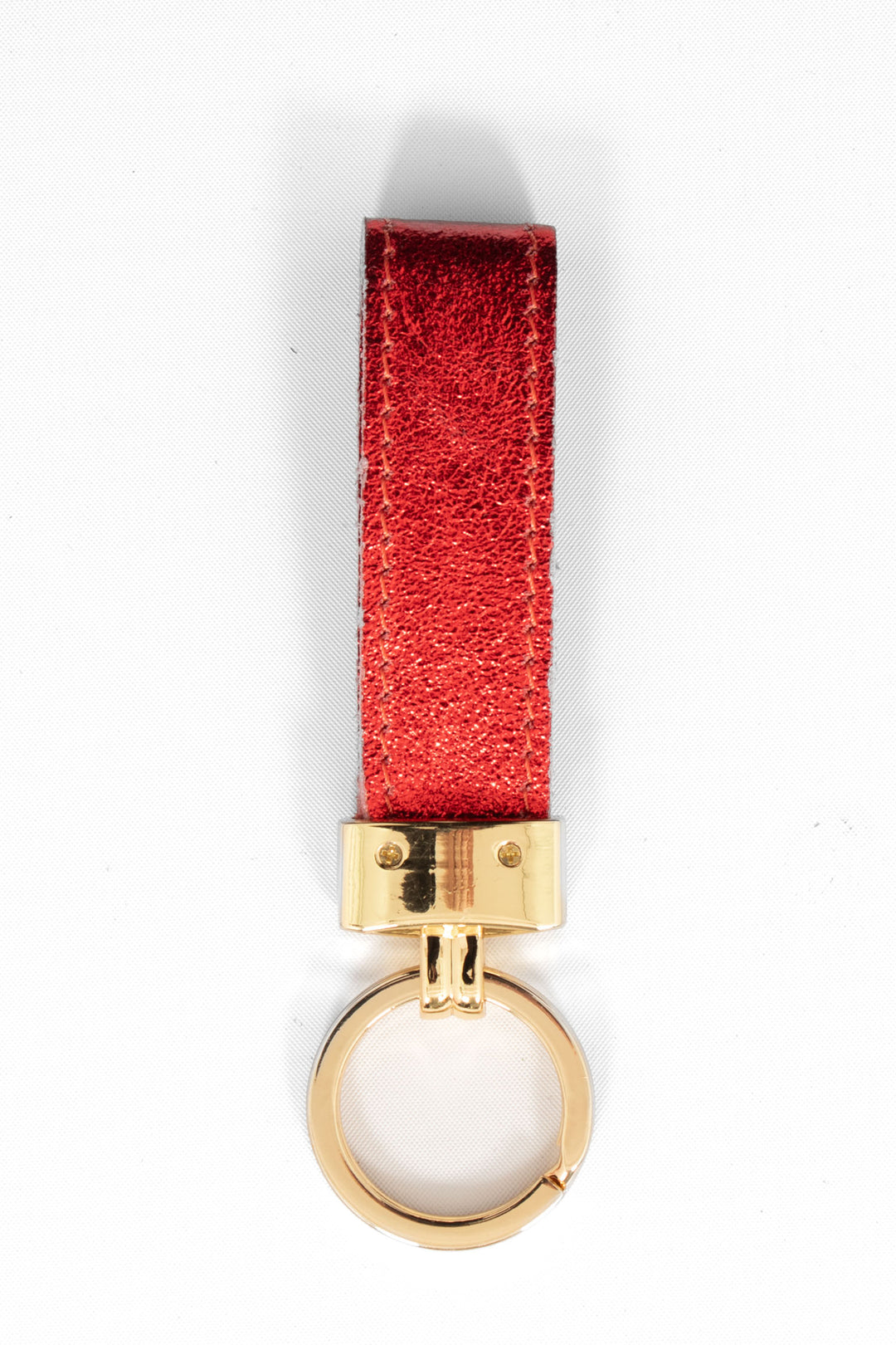 Sarta Italian Leather Loop Keyring Metallic Red Scarlett Handbag ...