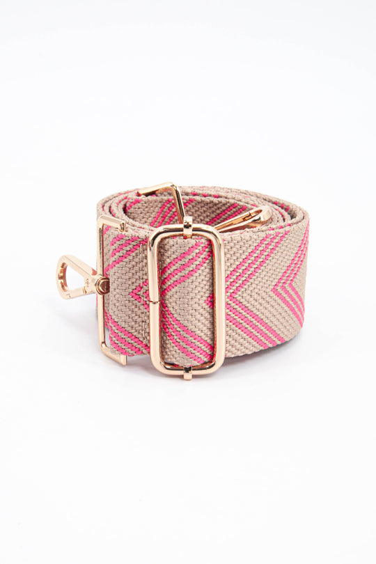 Sarta Woven Clip On Cross Body Bag Strap Handbag Straps Chevron Pink ...